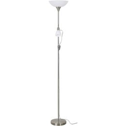 Eglo Stehlampe "UP 2 Stehlampe - Stahl - E27;E14 - 1X60W;1X18W - IP20", nickel, matt, 2, &Oslash; 27,5cm H: 176,5cm, 1 Stk., Leuchten, Standleuchte, Leselampe, Wohzimmer, Schlafzimmer, H176,5 x &Oslash;27,5 cm, Stehlampe
