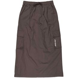 Cargorock Santa Cruz "STRIP CARGO SKIRT", Damen, Gr. M (10), grau (slate grau), Web, Obermaterial: 100% Baumwolle, kontrastfarbene Details, unifarben, R&ouml;cke Cargorock