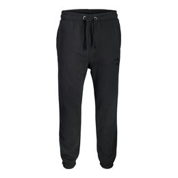 Jack & Jones Sweathose JACK & JONES "JPSTKANE BLEECKER SWEAT PANTS BF", Herren, Gr. S, N-Gr, schwarz, Web, Obermaterial: 70% Baumwolle, 30% Polyester, unifarben, relaxed fit, Hosen Sweathose