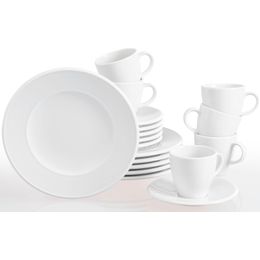 Kaffeeservice Retsch Arzberg "Geschirr-Set, Service Novo", wei&szlig;, 18 Stk., Porzellan, Geschirr-Sets, Kaffeeservice, Made in Germany, 18 Teile, f&uuml;r 6 Personen