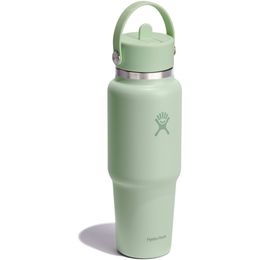 Isolierflasche Hydro Flask "32 Oz Travel Wide Flex Straw", gr&uuml;n (aloe), H:31,37cm, Edelstahl, Trinkflaschen, Isolierflasche, TempShield️ doppelwandige Vakuumisolierung