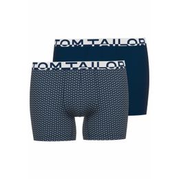Boxershorts Tom Tailor "Kentucky", Herren, Gr. 6L, blau (blau, dunkel, allover), Obermaterial: 95% Baumwolle, 5% Elasthan, gemustert, unifarben, k&ouml;rpernah, Unterhosen Boxershorts, weich, bequem, eng, elastisch, Logobund, Baumwollmix
