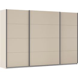 Schwebet&uuml;renschrank OTTO HOME "Kleiderschrank Schrank Garderobe AGORDO mit Dekor- oder Hochglanzfront", beige (champagner), griffleisten graumetallic, B:315cm H:229cm T:62cm, Holzwerkstoff, Schr&auml;nke, Schwebet&uuml;renschrank, in 4 Breiten und 2 H&ouml;hen MADE IN GERMANY