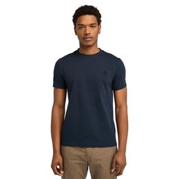 T-Shirt Timberland "DUNSTAN RIVER Short Sleeve Tee", Herren, Gr. S, blau (dk sph, dk denim), Single Jersey, Obermaterial: 100% Baumwolle, Rundhals, Shirts T-Shirt