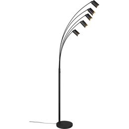 Trio LEUCHTEN Stehlampe "MARLEY, 5-flammige Bogenleuchte, exkl 5x GU10 max 10W, Kippschalter", schwarz (schwarz matt), 5, &Oslash; 28cm H: 200cm, 1 Stk., Leuchten, H&ouml;he 200 cm, Leuchtenarme flexibel verstellbar Leseleuchte Stehleuchte, Stehlampe
