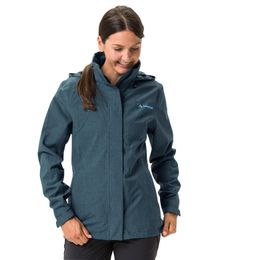 Outdoorjacke Vaude "WOMEN'S ROSEMOOR JACKET II", Damen, Gr. 38, blau (schwarz sea), Web, Obermaterial: 100% Polyester, unifarben, regular fit taillenbedeckt, Rundhals, eingesetzt normaler Saum mit Klettverschluss, Jacken Outdoorjacke, mit Rei&szlig;verschlusstaschen, mit Kordelzug an der Kapuze