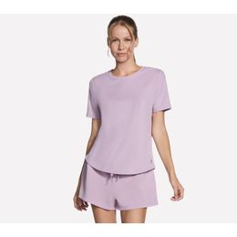 Funktionsshirt Skechers "GOWALK LUXE RIB TEE", Damen, Gr. XL (46/48), misty mauve, Obermaterial: 90% Polyester, 10% Elasthan, Shirts Funktionsshirt
