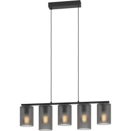 Eglo H&auml;ngeleuchte "COLOMERA Pendellampe - Stahl - E27 - 5X40W - IP20", schwarz, 5, H: 110cm, 1 Stk., Leuchten, H&auml;ngelampe, Deckenlampe, Wohnzimmer, Esszimmer, L80 x B12 x H110 cm, H&auml;ngeleuchte