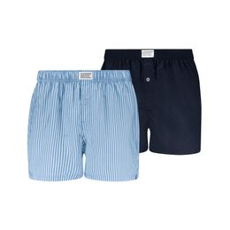 Levi's Webboxer LEVI'S "LEVIS MEN WOVEN BOXER 2P", Herren, Gr. XL, light blau, navy, Obermaterial: 100% Baumwolle, weit, Unterhosen Webboxer, mit Eingriff, Baumwolle, weites Bein