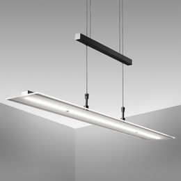 B.K.LICHT LED Pendelleuchte "BKL1491 LED Pendellampe, stufenlos h&ouml;henverstellbar, dimmbar via Touch", schwarz, 1, H: 175cm, 1 Stk., Leuchten, 3.000K, 1.750Lm, 16W, 85x175 cm, Schwarz, LED Pendelleuchte