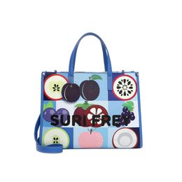 Shopper SURI FREY "Shopper SFY Issy", Damen, Gr. B/H/T: 39,5cm x 30cm x 16cm 0, blau (blau 500), PVC, Taschen Shopper