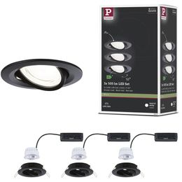 Paulmann LED Einbauleuchte "LED Einbauleuchte Nova Coin rund 84mm 50", schwarz, 3, &Oslash; 8,4cm, 3 Stk., Leuchten, LED Einbauleuchte