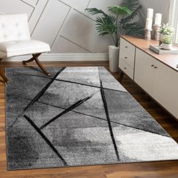 Teppich Paco Home "Mondial 113", grau, B:200cm H:13mm L:290cm, Polypropylen, Teppiche, Teppich, Kurzflor, modernes abstraktes Design