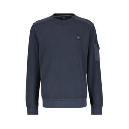 Sweatshirt Lerros "Strukturiertes Sweatshirt mit Details", Herren, Gr. S, blau (classic navy), 95% Baumwolle, 5% Nylon, Sweatshirts Sweatshirt