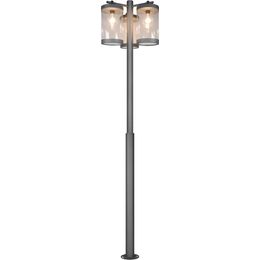 Trio LEUCHTEN Au&szlig;en-Stehlampe "SAMBESI, Gro&szlig;e Garten Stehleuchte H&ouml;he 240cm, IP44 D&auml;mmerungssensor", grau, 3, &Oslash; 51cm H: 240cm, 1 Stk., Leuchten, Outdoor Stehlampe 3-flammig, exkl 3x E27 max 28W, Alu Druckguss, Au&szlig;en-Stehlampe