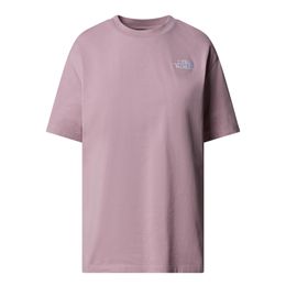 T-Shirt The North Face "W SS ESSENTIAL OVERSIZE TEE", Damen, Gr. XL, lila (ashen lila), Jersey, Obermaterial: 100% Baumwolle, normal, Rundhals, abgesteppt, Shirts T-Shirt, sportlicher Stil, Rundhalsausschnitt, Logodruck