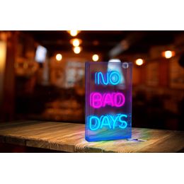 N&auml;ve N&Auml;VE LED Dekolicht "NO BAD DAYS", transparent, 1, H: 18cm, 1 Stk., Leuchten, Schriftzug beleuchtet blau rot, Tisch- Wandfunktion, transparent, USB, LED Dekolicht