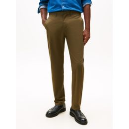 Chinohose Tommy Hilfiger "HARLEM ESSENTIAL", Herren, Gr. 31, L&auml;nge 30, army gr&uuml;n, Twill, Obermaterial: 97% Baumwolle, 3% Elasthan, unifarben, schmal normal, Hosen Chinohose, Tapered Leg, Basic, schlichtes Design