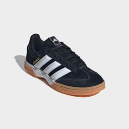 Hallenschuh adidas Performance "SPEZIALIST INDOOR", Herren, Gr. 42,5, core schwarz, ftwr wei&szlig;, grau three, Leder, Textil, Schuhe Hallenschuh, Handballschuh