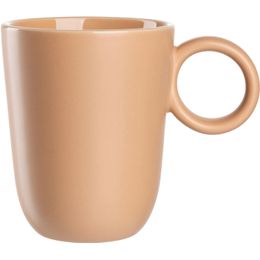 Tasse Leonardo "Keramiktasse, ROMA, 6er-Set", rot (apricot), B:13,3cm H:11cm &Oslash;:8,8cm, Keramik, Trinkgef&auml;&szlig;e, Tasse, sp&uuml;lmaschinengeeignet