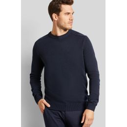 Rundhalspullover Bugatti, Herren, Gr. 3XL, blau (marine), 80% Wolle, 20% Polyamid, unifarben, regular fit, Rundhals, Rippb&uuml;ndchen, Pullover Rundhalspullover, mit Rundhalsausschnitt