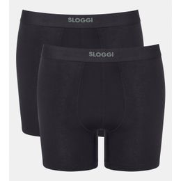 Boxer Sloggi "Men EVER Ease", Herren, Gr. S, schwarz, Single Jersey, Obermaterial: 95% Baumwolle, 5% Elasthan, unifarben, k&ouml;rpernah, Unterhosen Boxer, schnelltrocknend, atmungsaktiv, temperaturausgleichend, ohne Eingriff
