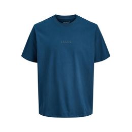 Jack & Jones Kurzarmshirt JACK & JONES "JCOPOINT BADGE TEE SS CREW NECK", Herren, Gr. L, titan detail:jj, Jersey, Obermaterial: 100% Baumwolle, unifarben, relaxed fit, Rundhals, Shirts Kurzarmshirt