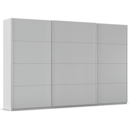 Schwebet&uuml;renschrank OTTO HOME "Kleiderschrank Schrank Garderobe AGORDO mit Dekor- oder Hochglanzfront", grau (seidengrau, griffleisten alufarbig), B:360cm H:229cm T:62cm, Holzwerkstoff, Schr&auml;nke, Schwebet&uuml;renschrank, in 4 Breiten und 2 H&ouml;hen MADE IN GERMANY