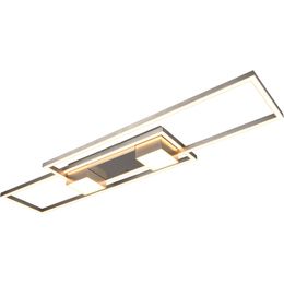 Trio LEUCHTEN LED Deckenleuchte "ALBANY LED Deckenlampe 37W 4300 Lumen warmwei&szlig; bis kaltwei&szlig; 2700-6500K", grau (nickel), 1, H: 8cm, 1 Stk., Leuchten, Fernbedienung, Lichtfarbe einstellbar, Memory, Nachtlicht, dimmbar, LED Deckenleuchte