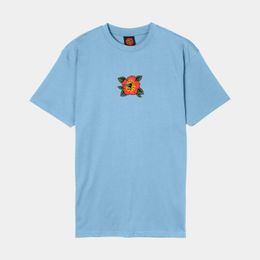 T-Shirt Santa Cruz "SCREAMING HIBISCUS FRONT T-SHIRT", Herren, Gr. S, blau (pacific blau), Obermaterial: 100% Baumwolle, Shirts T-Shirt