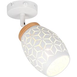 REALITY LEUCHTEN Wandstrahler "BIDAR, Wandlampe mit verstellbarem Spot, exkl 1x E14 max 10W", wei&szlig; (wei&szlig; matt), 1, &Oslash; 12cm, 1 Stk., Leuchten, Kippschalter ON/OFF, Metall-Lampenschirm Lasercut Optik &Oslash; 12cm, Wandstrahler