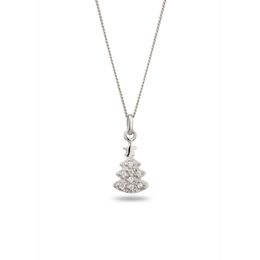Silberkette Elli DIAMONDS "Halskette Tannenbaum Laborgez&uuml;chtete Diamanten Wei&szlig; (0.015 ct) 925 Sterling Silber" Gr. 45, silber, Halsketten, Damen, Silber 925 (Sterlingsilber), Silberkette