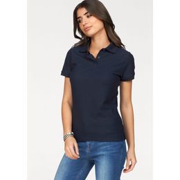 Poloshirt Fruit of the Loom "Lady-Fit Premium Polo", Damen, Gr. XL (42), blau (marine), Piqu&eacute;, Obermaterial: 100% Baumwolle, unifarben, Basic, sehr figurbetont h&uuml;ftbedeckend, Rundhals, Rippstrickb&uuml;ndchen, Shirts Poloshirt, Sommershirt, unifarben, aus reiner Baumwolle, Topseller