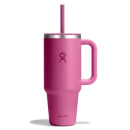 Thermobecher Hydro Flask "All Around Travel Tumbler in den Gr&ouml;&szlig;en 24 oz/ 32 oz / 40 oz", gr&uuml;n (reef), H:32,13cm, Edelstahl, Trinkgef&auml;&szlig;e, Thermobecher, Thermo Cup mit Strohhalm