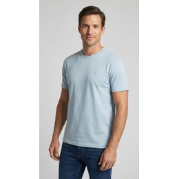 T-Shirt Calvin Klein "SS STRETCH COTTON SLIM TEE", Herren, Gr. XXL, blau (winter sky), Single Jersey, Obermaterial: 95% Baumwolle, 5% Elasthan, unifarben, slim fit normal, Rundhals, eingesetzt abgesteppte Kante, Shirts T-Shirt, Mit Rundhalsausschnitt