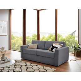 Schlafsofa "Rolando, B: 196 cm, Liegefl. 140x190 cm", grau, B:196cm H:82cm T:208cm, 100% PES, ATLANTIC HOME COLLECTION, Sofas, Schlafsofa, mit komfortabler Matratze, Dauerschlafsofa
