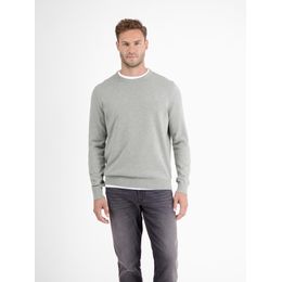 Strickpullover Lerros "Crewneck Strickpullover", Herren, Gr. S, grau (platinum grau melange), 100% Baumwolle, Pullover Strickpullover, Weicher Strick-Pullover, Rundhalsausschnitt, lange &Auml;rmel, pflegeleicht