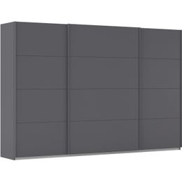 Schwebet&uuml;renschrank OTTO HOME "Kleiderschrank Schrank Garderobe AGORDO mit Dekor- oder Hochglanzfront", grau (graumetallic, griffleisten graumetallic), B:315cm H:210cm T:62cm, Holzwerkstoff, Schr&auml;nke, Schwebet&uuml;renschrank, in 4 Breiten und 2 H&ouml;hen MADE IN GERMANY