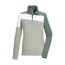 Langarmshirt Killtec "KSW 258 WMN LS SHRT", Damen, Gr. 40, graugr&uuml;n, Obermaterial: 69% Polyester, 31% Elasthan, Shirts Langarmshirt, Langarmshirt aus Komfort-Stretch mit Stehkragen