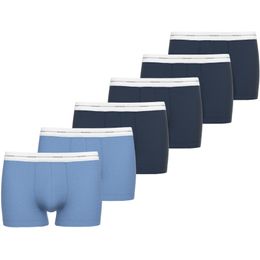 Boxershorts Tom Tailor, Herren, Gr. 7 (XL), bunt (blau, mittel, multicolor), Single Jersey, Obermaterial: 95% Baumwolle, 5% Elasthan, unifarben, k&ouml;rpernah, Unterhosen Boxershorts, weich, bequem, eng, elastisch, atmungsaktiv Logobund, Baumwollmix