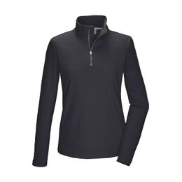 Langarmshirt Killtec "KSW 70 WMN FLX SHRT", Damen, Gr. 38, schwarz (midnight), Obermaterial: 69% Polyester, 31% Elasthan, ohne Ausschnitt, Shirts Langarmshirt, Elastisches Funktionsshirt mit Stehkragen, Kinnschutz-Rei&szlig;verschluss