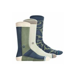 Kurzsocken Stance "Socken All Terrain Crew 3er Pack", Damen, Gr. 43-47, bunt (gr&uuml;n, blau), Obermaterial: 38% Nylon NY. 27% Baumwolle CO. 23% Modal CMD. 10% Lyocell CLY. 2% Elasthan EL., Socken Kurzsocken