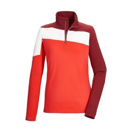 Langarmshirt Killtec "KSW 258 WMN LS SHRT", Damen, Gr. 38, rot, Obermaterial: 69% Polyester, 31% Elasthan, Shirts Langarmshirt, Langarmshirt aus Komfort-Stretch mit Stehkragen