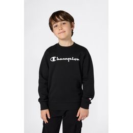 Sweatshirt Champion "SPORTWEAR CREWNECK Standard Fit", Jungen, Gr. S (128/134), nbk, ns, Obermaterial: 54% Baumwolle, 46% Polyester, normal, Rundhals, Sweatshirts Sweatshirt, f&uuml;r Kinder, sportlicher Stil, Rundhalsausschnitt, ohne Verschluss