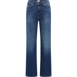 Weite Jeans Mustang "Damen Style Madison Wide", Damen, Gr. 32, L&auml;nge 32, 782 mittelblau, Denim/Jeans, 98% Baumwolle, 2% Elasthan, unifarben, weit, Jeans Weite Jeans