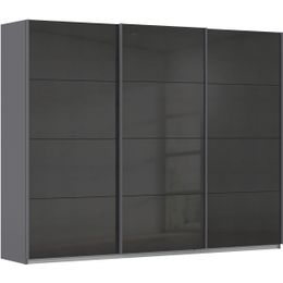 Schwebet&uuml;renschrank OTTO HOME "Kleiderschrank Schrank Garderobe AGORDO mit Dekor- oder Hochglanzfront", grau (graumetallic, hochglanz effektgrau, griffleisten graumetallic), B:271cm H:229cm T:62cm, Holzwerkstoff, Schr&auml;nke, Schwebet&uuml;renschrank, in 4 Breiten und 2 H&ouml;hen MADE IN GERMANY