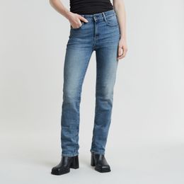 G-Star Raw Straight-Jeans G-STAR "Strace Straight Wmn", Damen, Gr. 31, L&auml;nge 32, blau (sun faded niagara), Denim/Jeans, Obermaterial: 92% Baumwolle, 6% Elastomultiester, 2% Elasthan, straight fit normal, Jeans Straight-Jeans, im 5-Pocket-Stil
