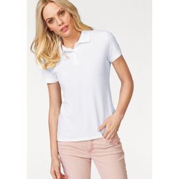 Poloshirt Fruit of the Loom "Lady-Fit Premium Polo", Damen, Gr. XS (34), wei&szlig;, Piqu&eacute;, Obermaterial: 100% Baumwolle, unifarben, Basic, sehr figurbetont h&uuml;ftbedeckend, Rundhals, Rippstrickb&uuml;ndchen, Shirts Poloshirt, Sommershirt, unifarben, aus reiner Baumwolle, Topseller