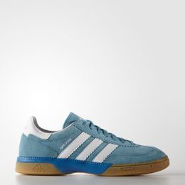 Hallenschuh adidas Performance "HANDBALL SPEZIAL", Herren, Gr. 43, blau (royal, corewei&szlig;, ftwrwei&szlig;), Leder, Synthetik, Schuhe Hallenschuh, Handballschuh