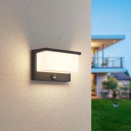 LED Au&szlig;en-Wandleuchte Trio LEUCHTEN "NESTOS, Outdoor Wandlampe Hauswand IP54, LED 13W 1300 Lumen 3000 K", grau (anthrazit), B:23cm H:15cm, Leuchten, LED Au&szlig;en-Wandleuchte, LED Wandlampe anthrazit, Garten Terrasse Hauswand, mit Bewegungsmelder